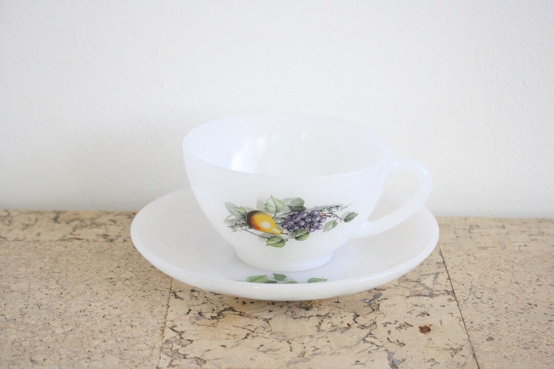 Vintage Arcopal Teacup and Saucer Fruits De France - Etsy