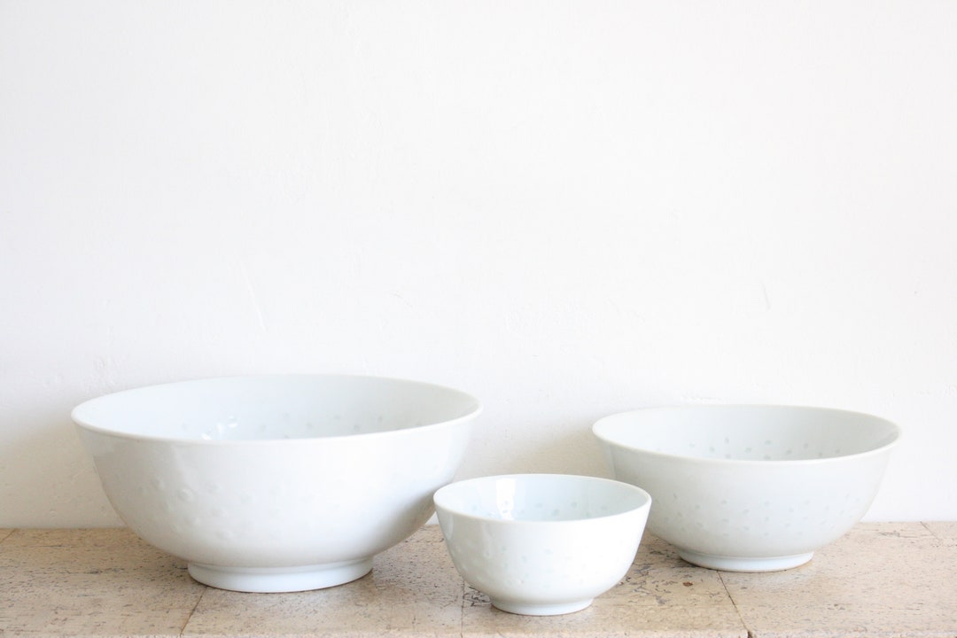 Three Vintage Nesting Chinese Rice Grain Porcelain Bowls - Etsy