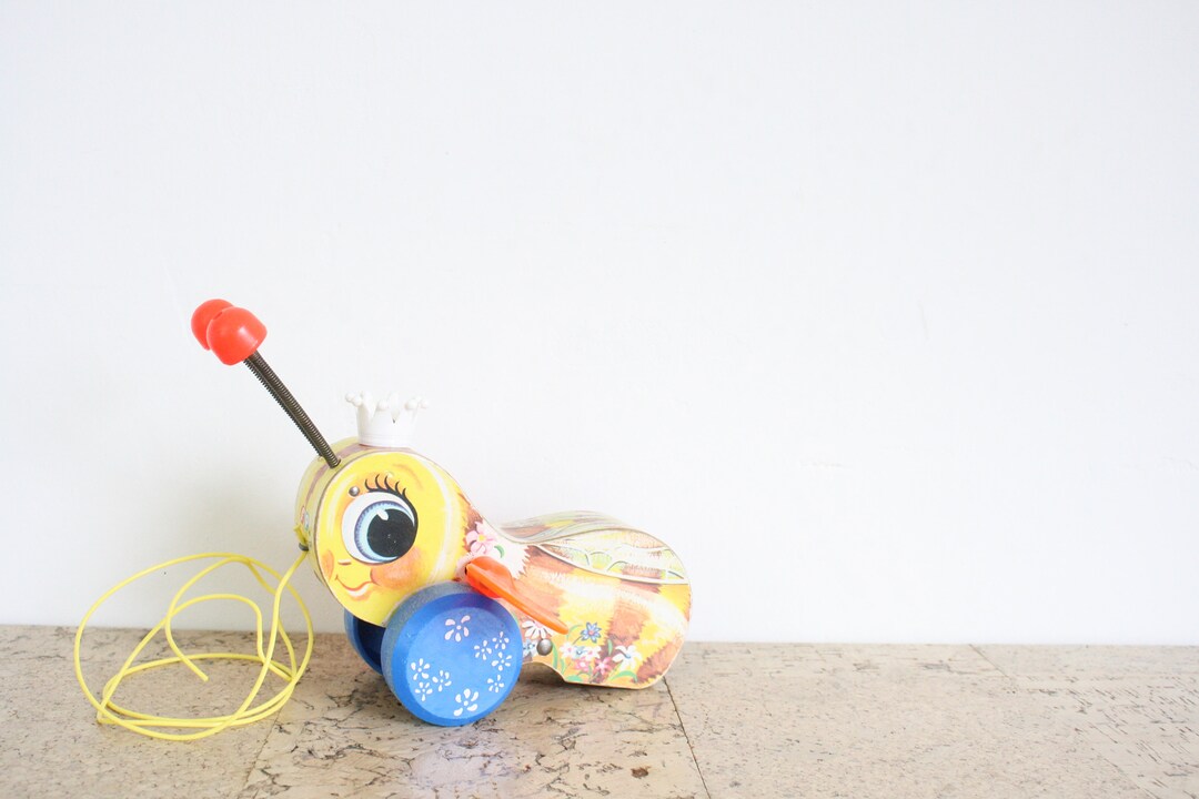 Vintage Fisher Price Queen Buzzy Bee Pull Toy From the - Etsy