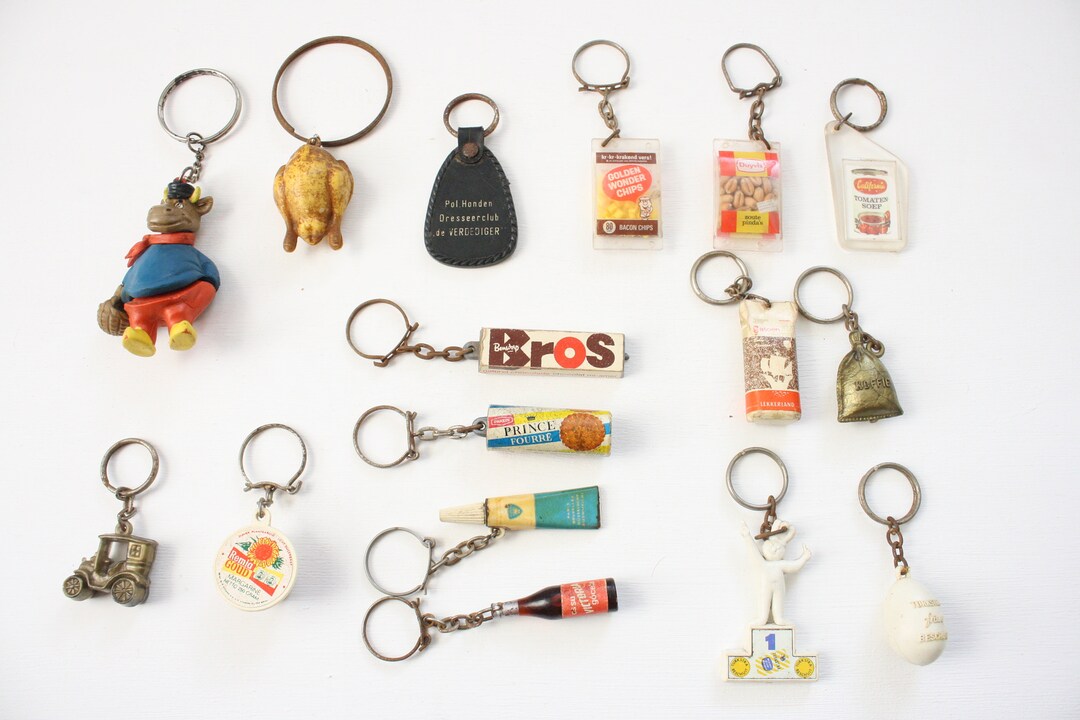 Vintage Advertising Keychains and Keyrings, 16 Pieces From the Sixties ...