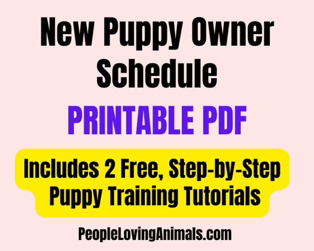 New Puppy Owner Schedule New Puppy Training Schedule Puppy Schedule ...