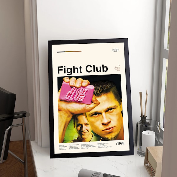 Retro Movie Poster Fight Club - Etsy