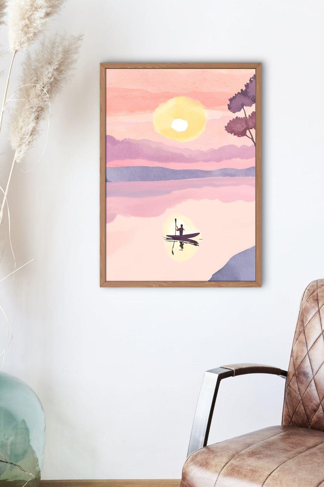 Retro Paddle Board Print | Paddle Board Poster | Paddle Boarding Art ...