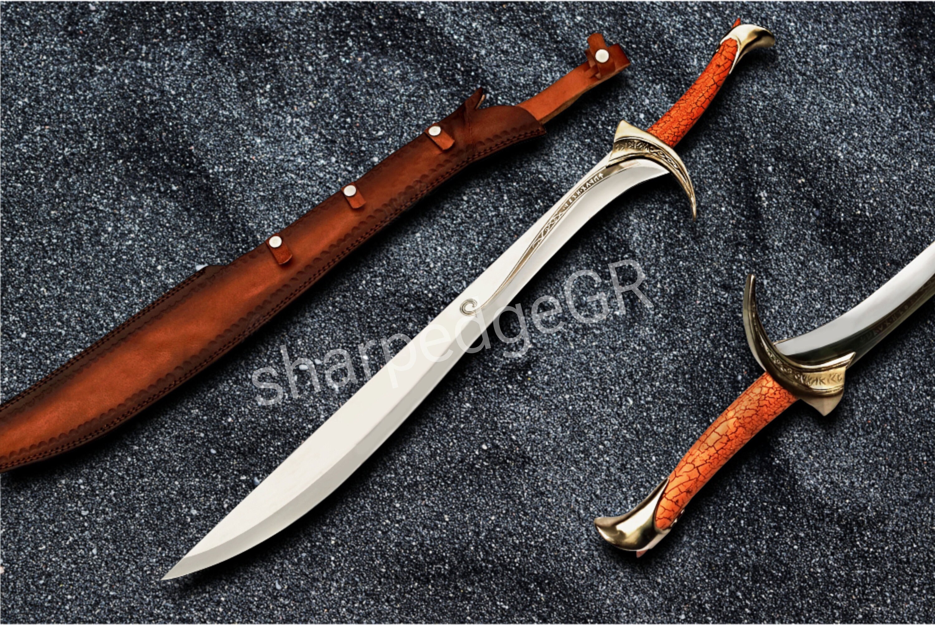 Hobbit Orcrist Sword Handmade Replica Sword Custom Engraved Sword of ...