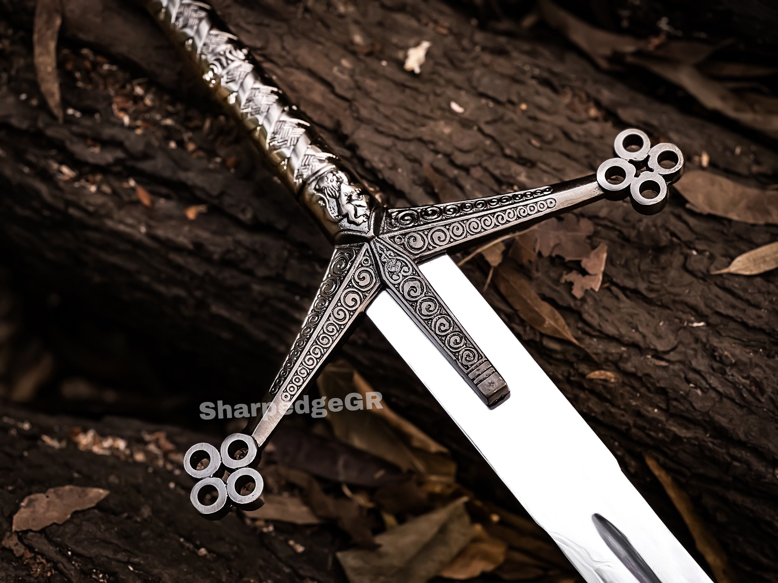 Handmade Scottish Claymore Sword J2 Steel Highland Claymore Black ...