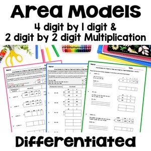 Multiplication With Area Model Worksheets - Etsy