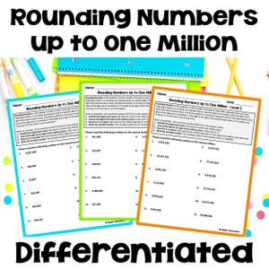 Rounding Numbers up to One Million Worksheets Differentiated - Etsy