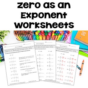 Zero as an Exponent Worksheets - Etsy