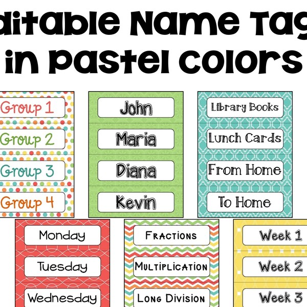 Editable Binder Covers in Pastel Colors - Etsy