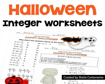 Integer Worksheets - Etsy