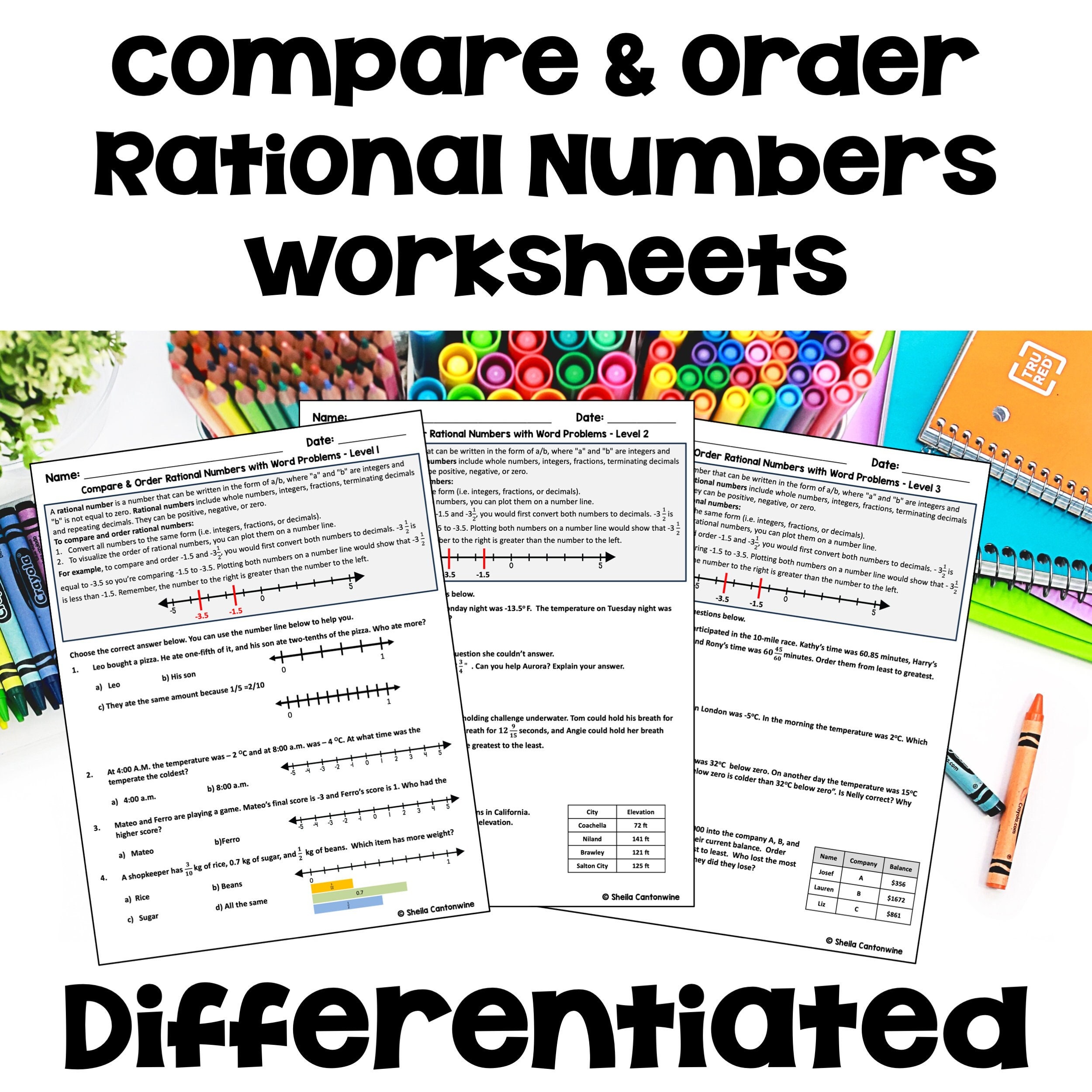 Hojas De Trabajo Para Comparar Y Ordenar Números Racionales