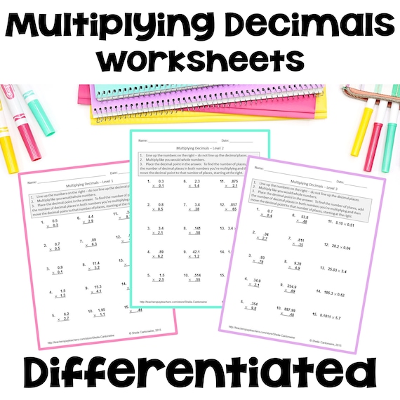 Hojas De Trabajo Sobre La Multiplicación De Decimales