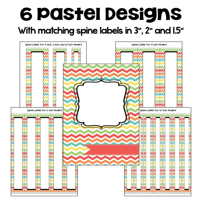 Editable Binder Covers in Pastel Colors - Etsy