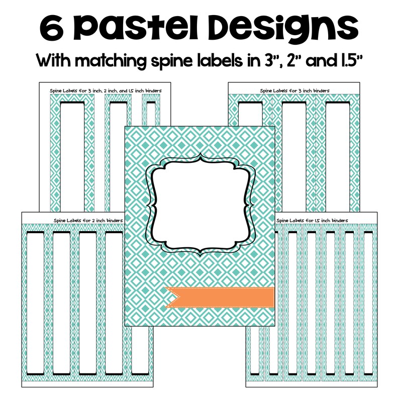 Editable Binder Covers in Pastel Colors - Etsy