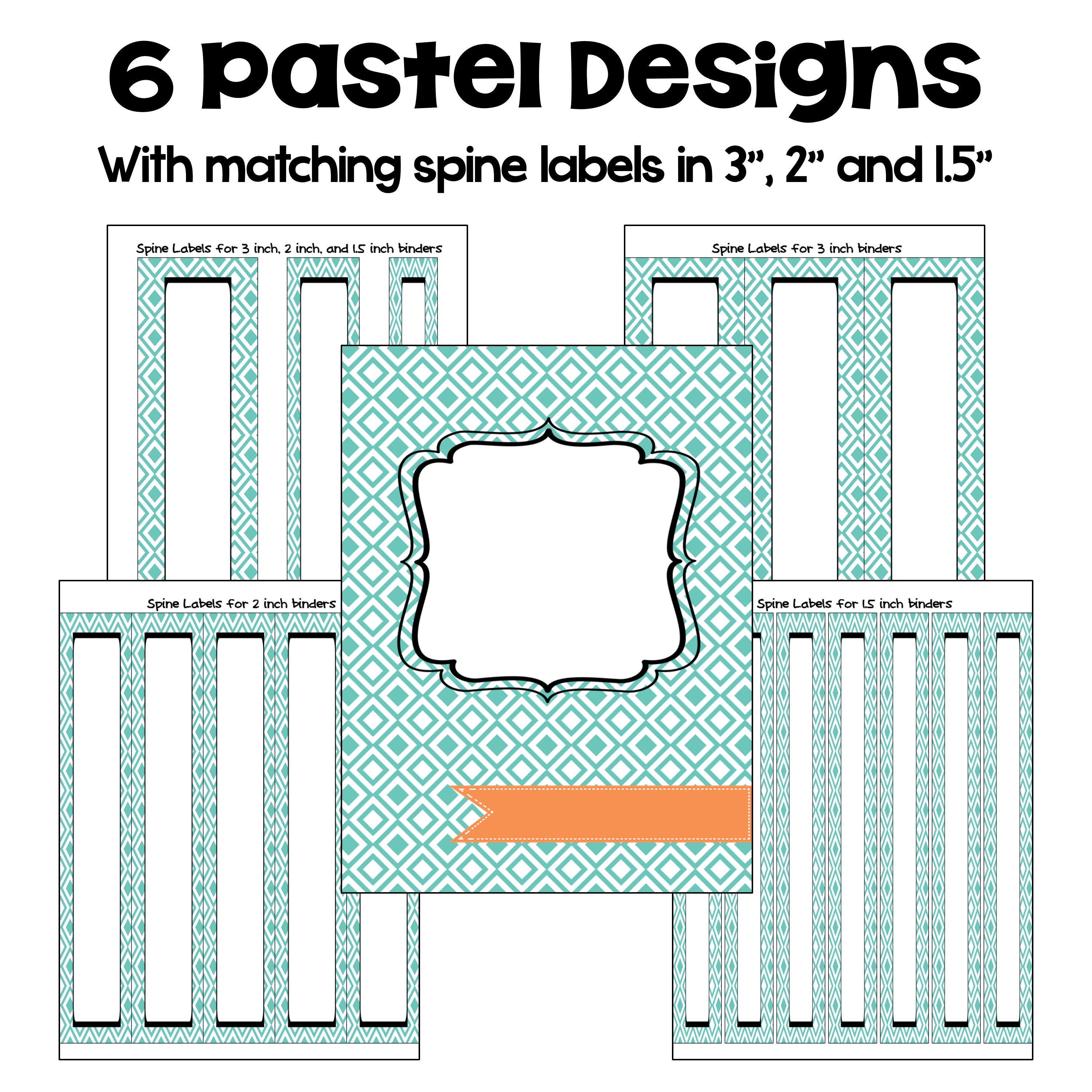 Editable Binder Covers in Pastel Colors - Etsy