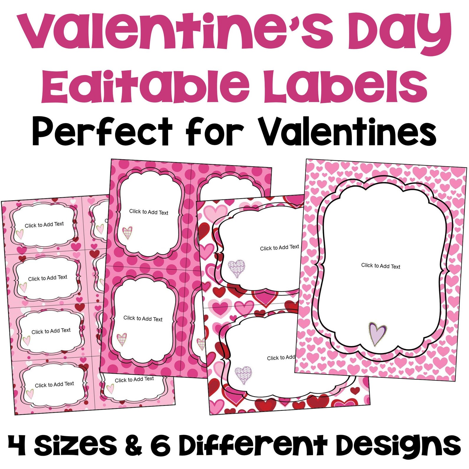 Editable Valentine’s Day Cards From Teacher, Gift Tags, and Labels - Etsy
