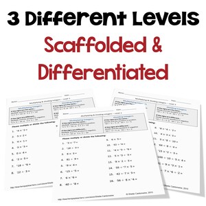 Multiplying and Dividing Integers Worksheets Differentiated - Etsy