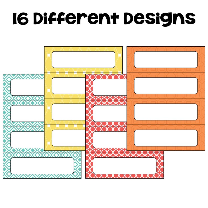 Editable Name Tags and Desk Plates in Pastel Colors - Etsy