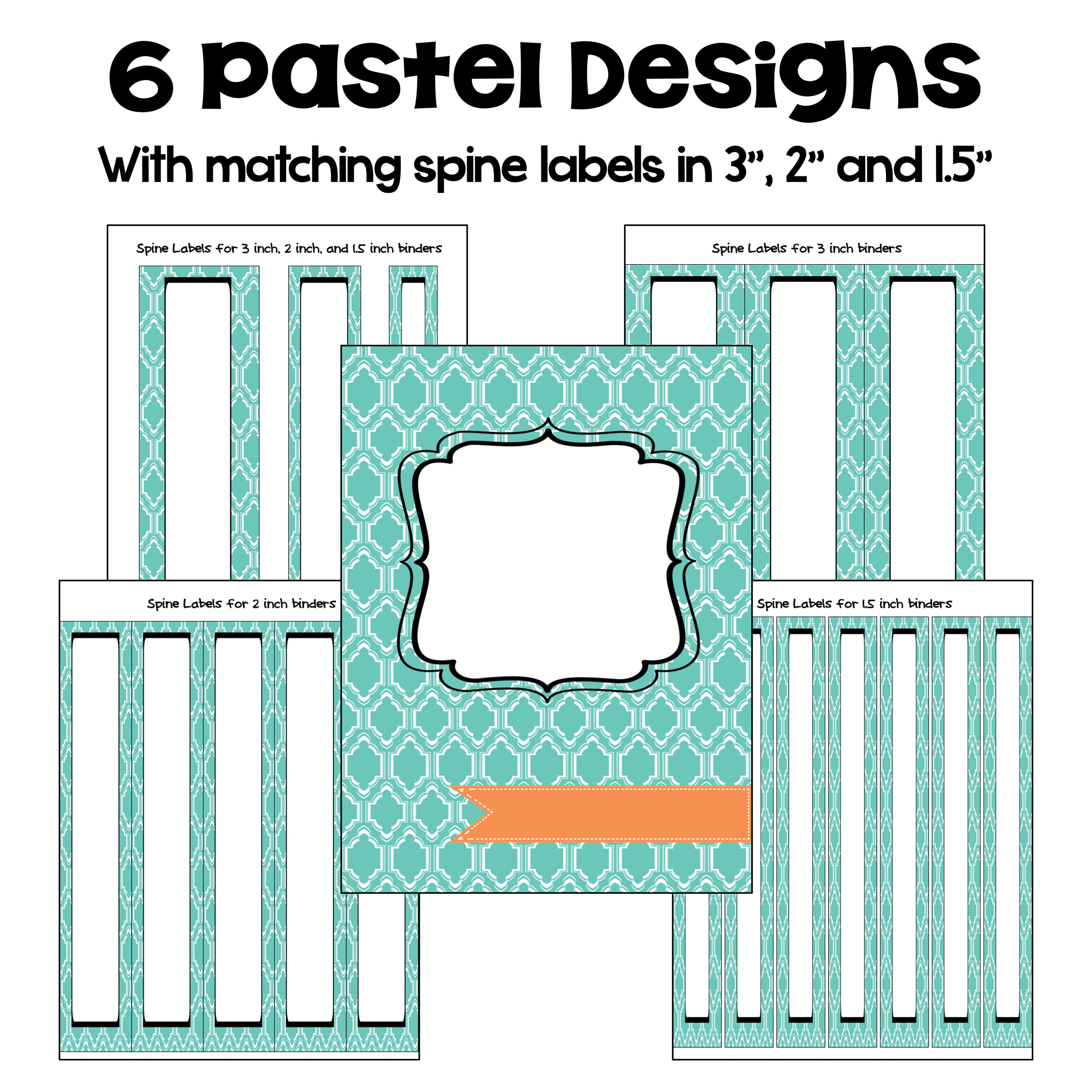 Editable Binder Covers in Pastel Colors - Etsy