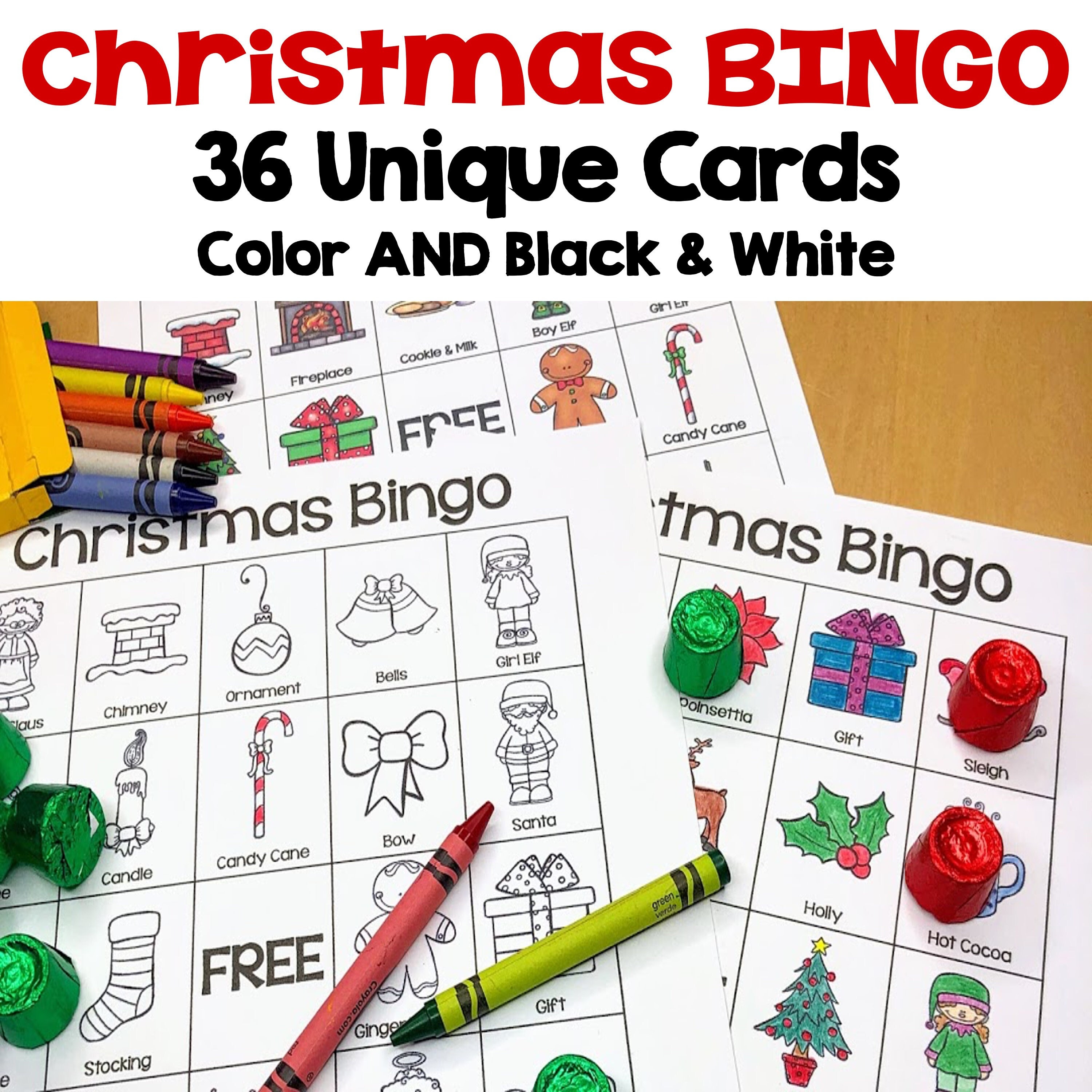 Black And White Christmas Bingo