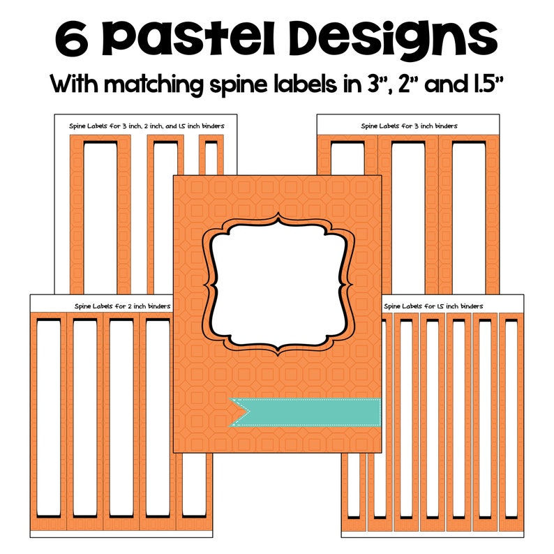 Editable Binder Covers in Pastel Colors - Etsy