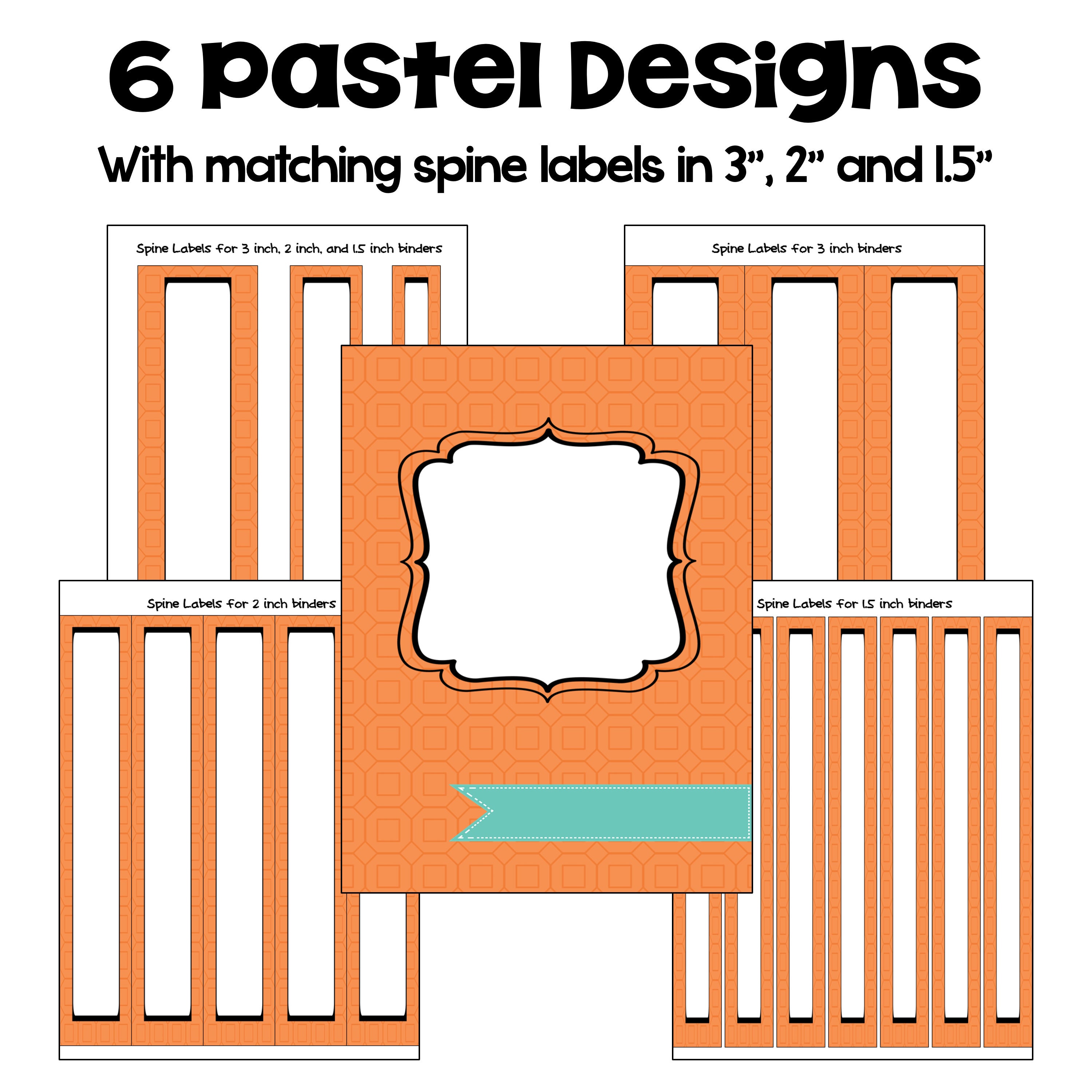 Editable Binder Covers in Pastel Colors - Etsy