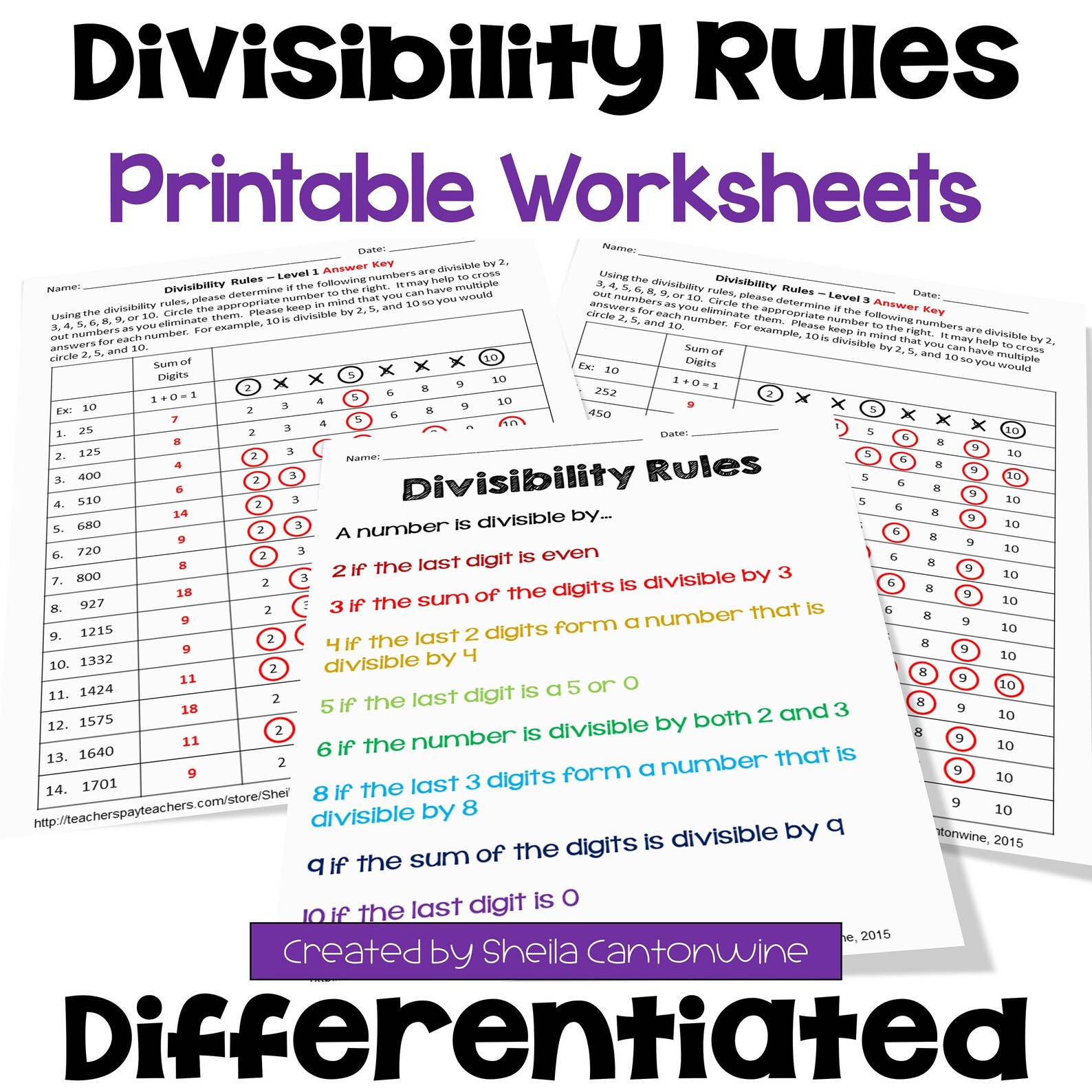 Divisibility Rules Worksheets (Instant Download) - Etsy
