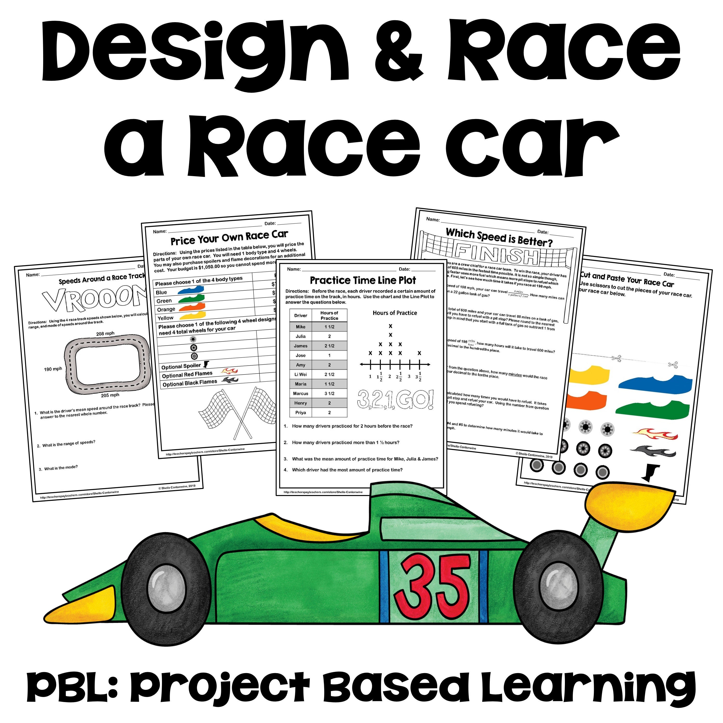 Project Based Learning Math - Design and Race a Race Car - Etsy
