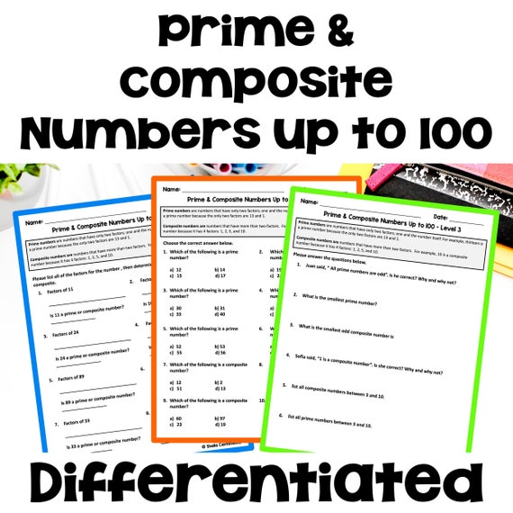 Worksheets Prime And Composite Numbers