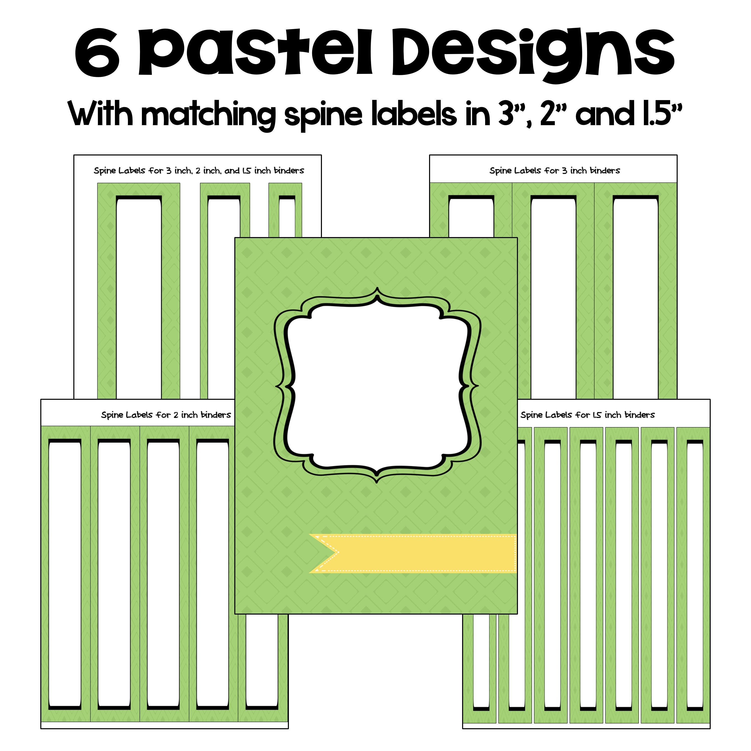 Editable Binder Covers in Pastel Colors - Etsy