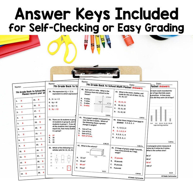 7th Grade Math: 6th Grade Review Packet (digital & Printable) - Etsy