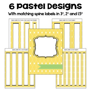 Editable Binder Covers in Pastel Colors - Etsy