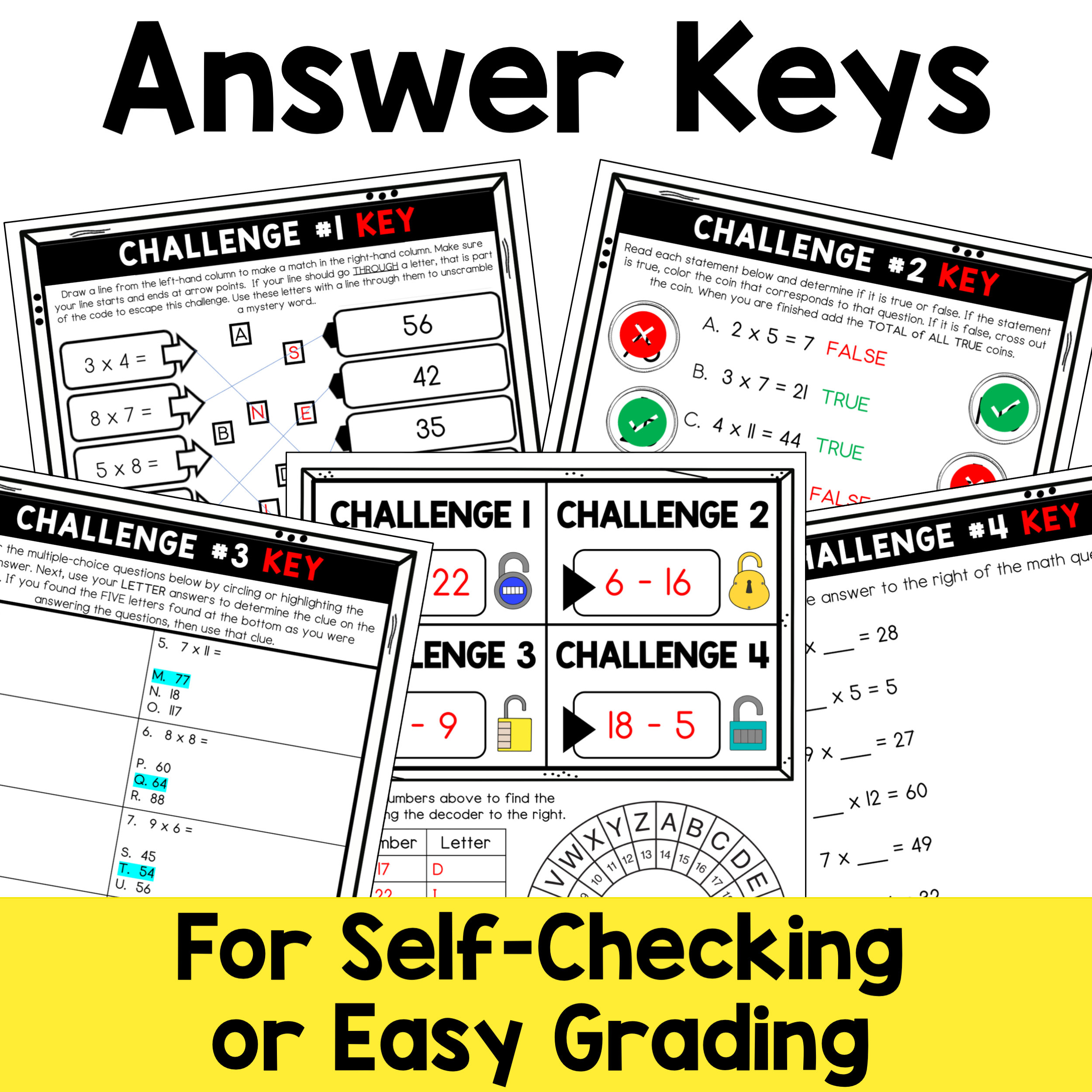 Multiplication Facts Escape Room Activity - Etsy