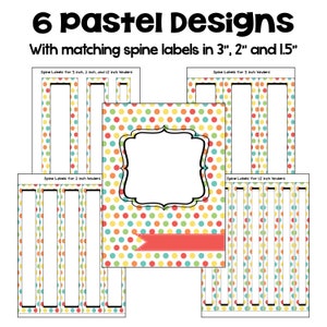 Editable Binder Covers in Pastel Colors - Etsy
