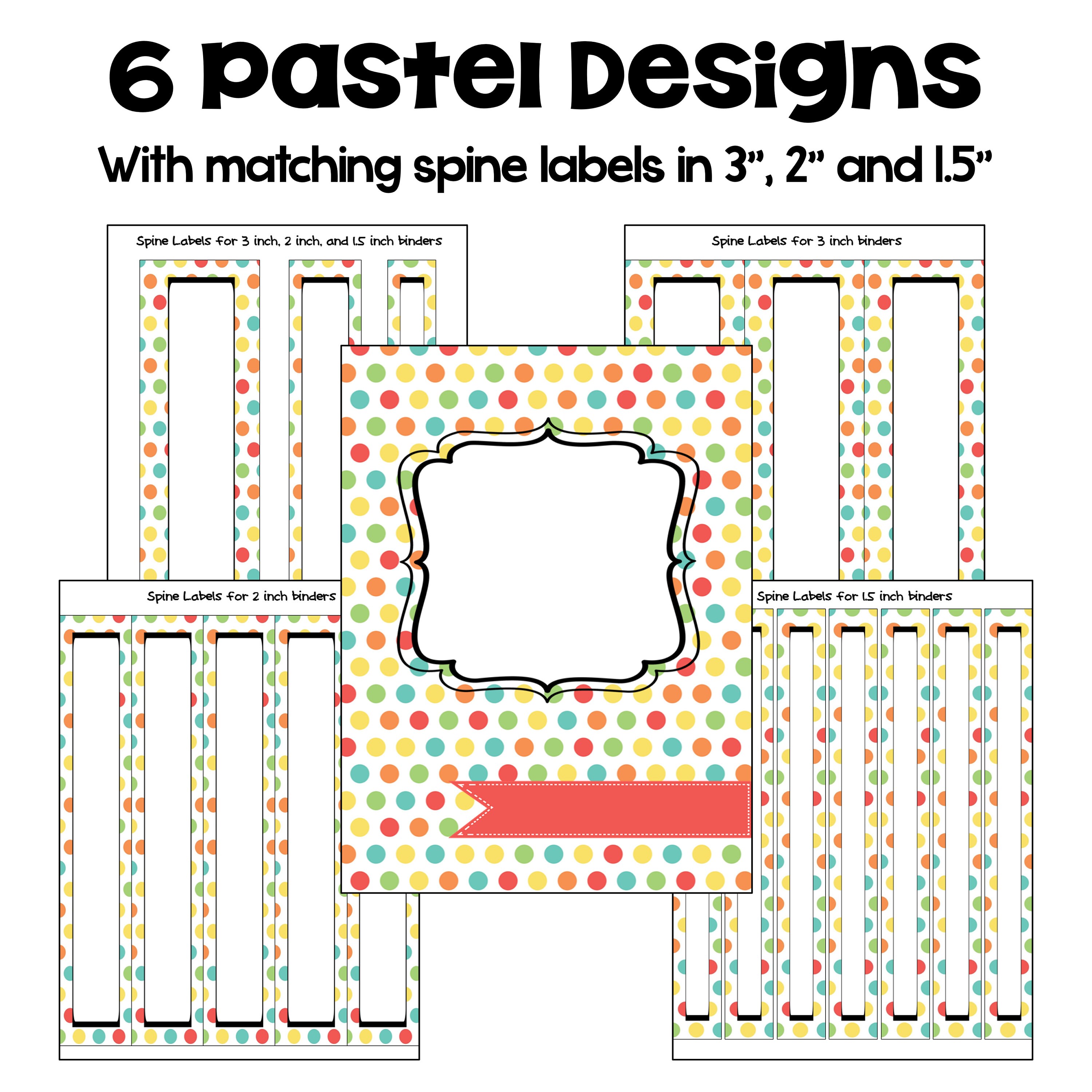 Editable Binder Covers in Pastel Colors - Etsy