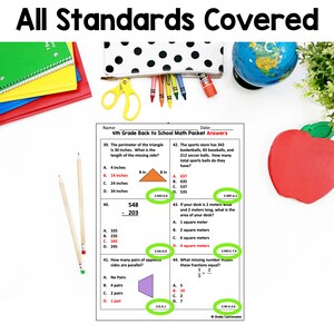 4th Grade Math: Back to School 3rd Grade Review (printable) - Etsy