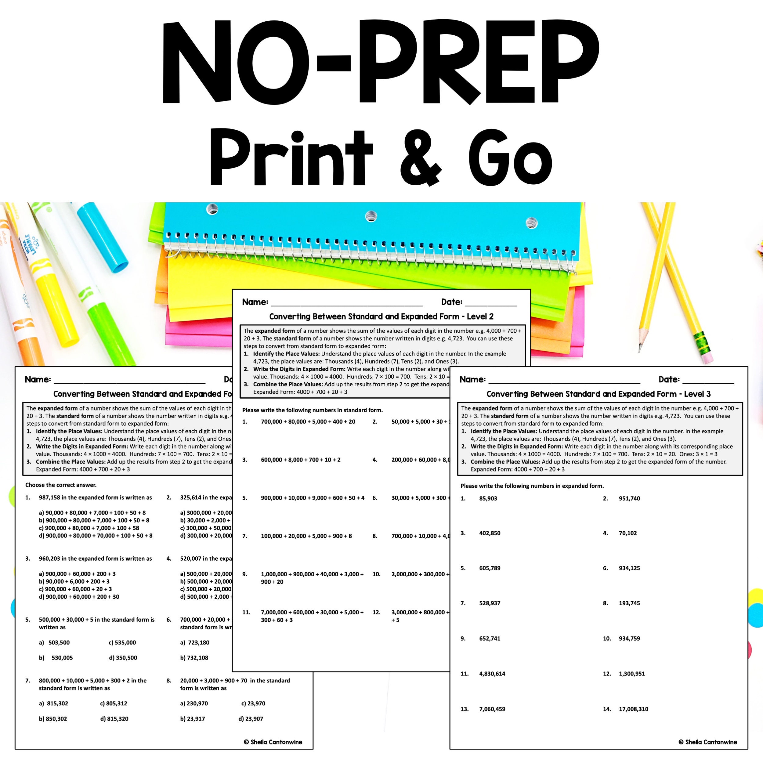 Converting Between Standard and Expanded Form Worksheets ...