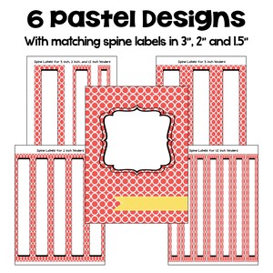 Editable Binder Covers in Pastel Colors - Etsy