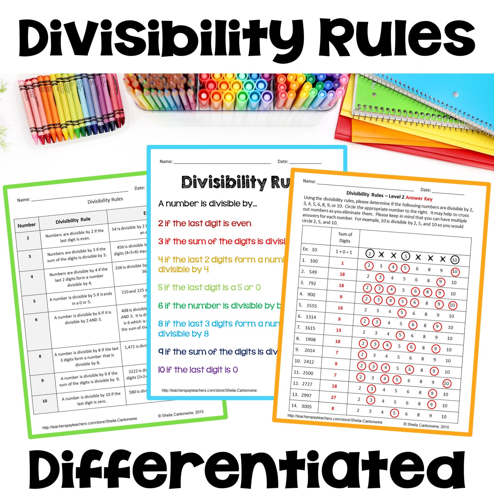 Divisibility Rules Worksheets - Etsy