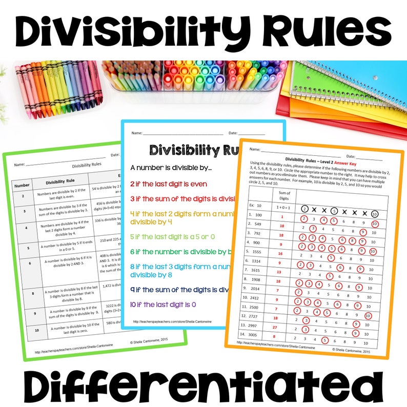Divisibility Rules Worksheets - Etsy