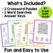 6th Grade Math Vocabulary Crossword Puzzles and Word Searches - No Prep ...