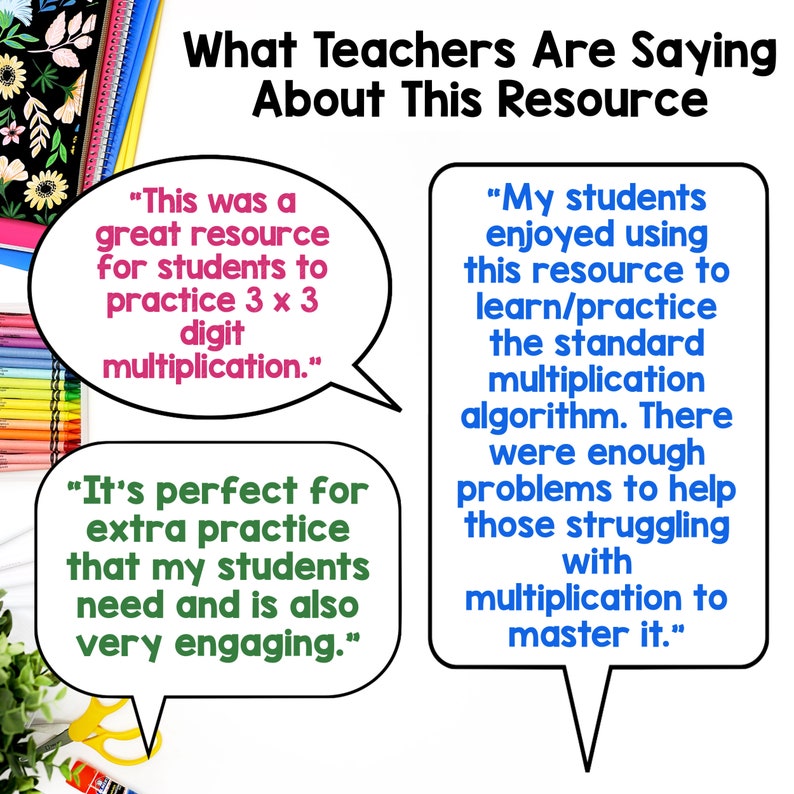 3-digit Multiplication Worksheets: Differentiated Math Problems - Etsy