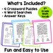 6th Grade Math Vocabulary Crossword Puzzles and Word Searches - No Prep ...