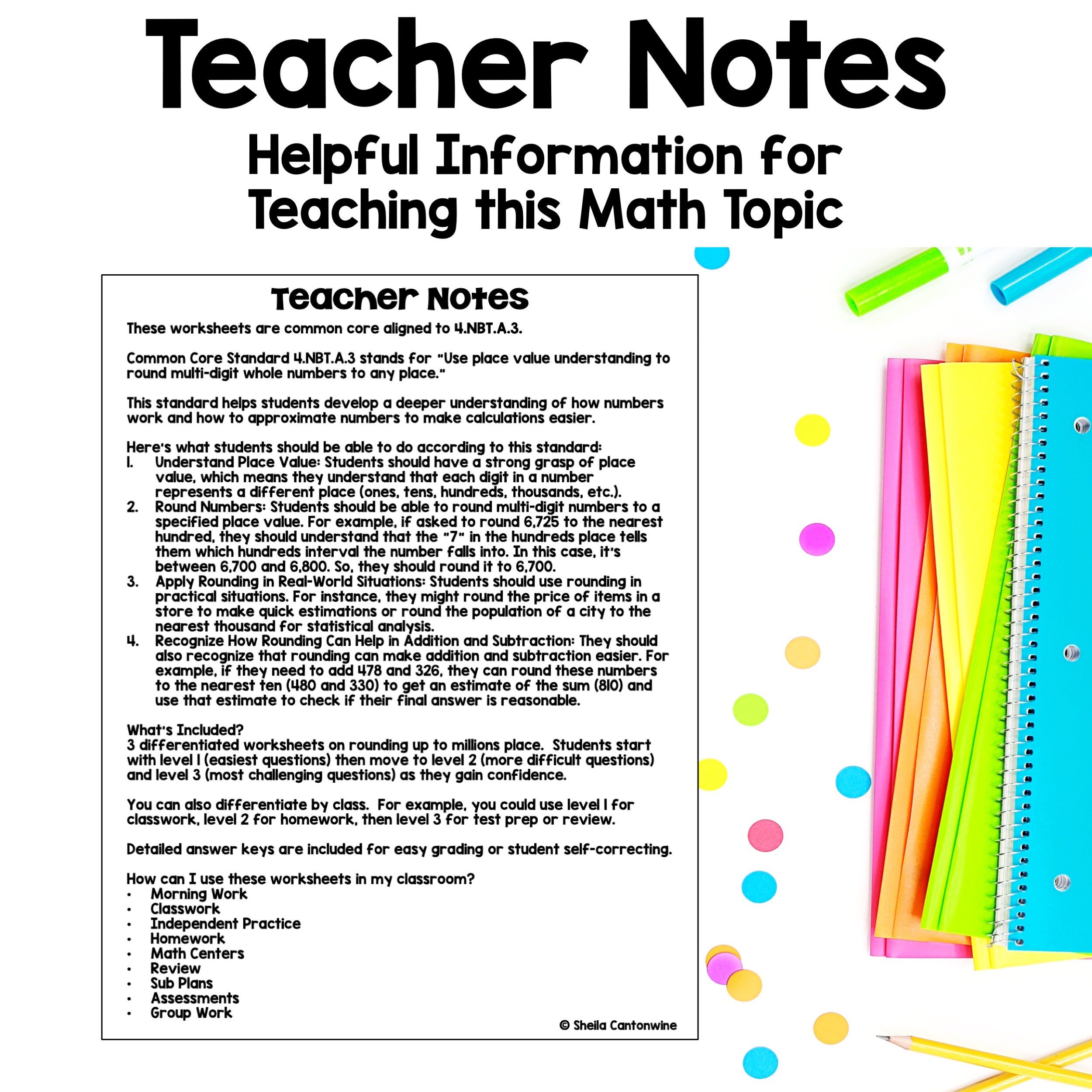 Rounding Numbers up to One Million Worksheets - Differentiated - Etsy