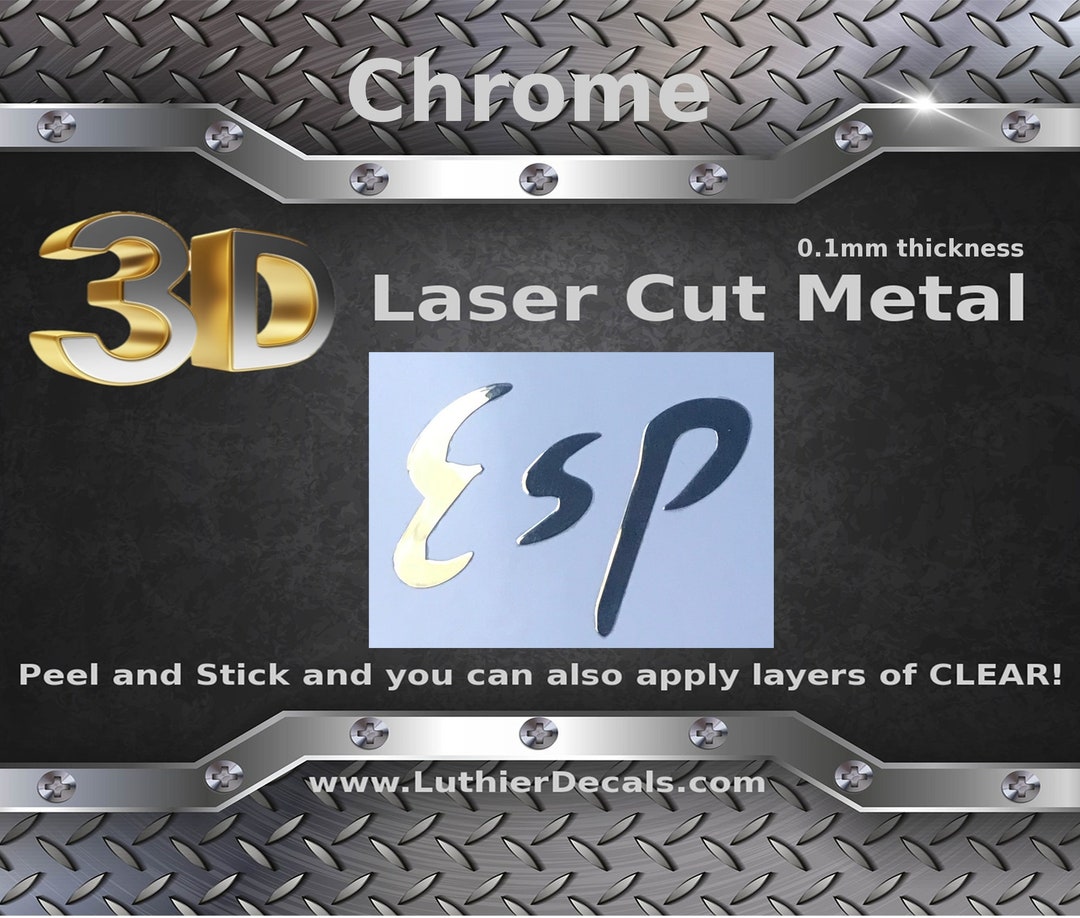 ESP Custom Guitar Decal Head Stock Restoration Metal Sticker Decal Logo ...