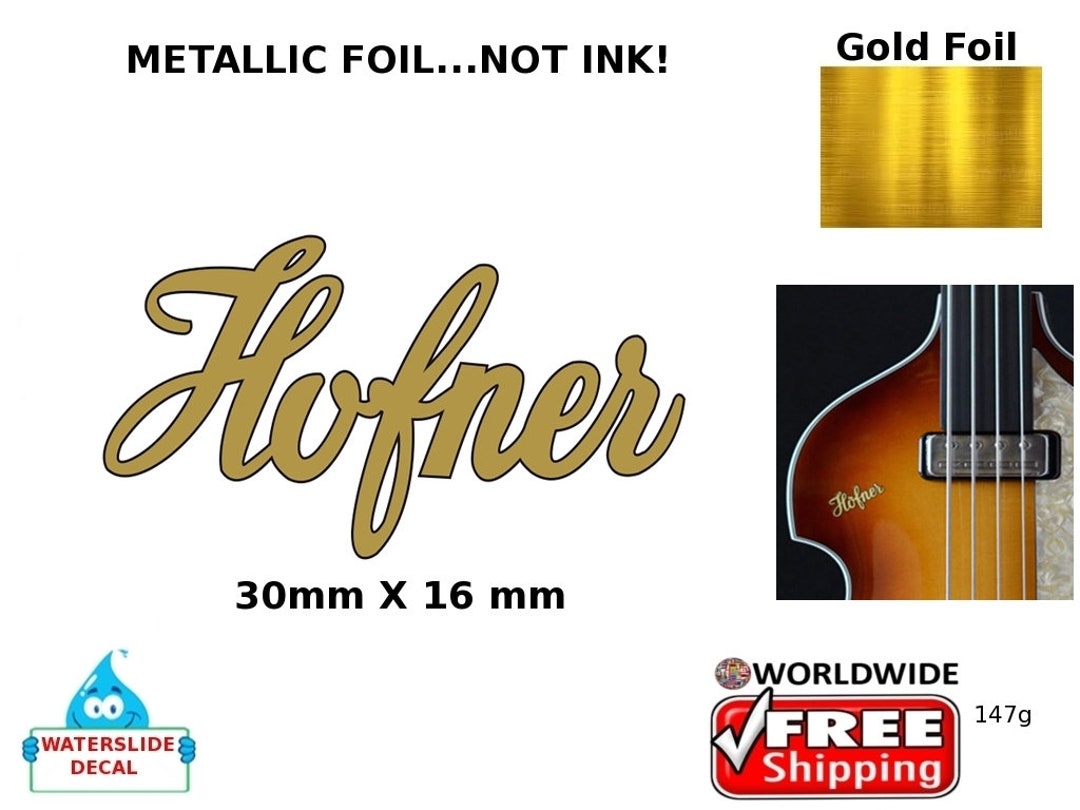Hofner Guitar Decal Headstock Restoration Waterslide Decal Logo 147g ...