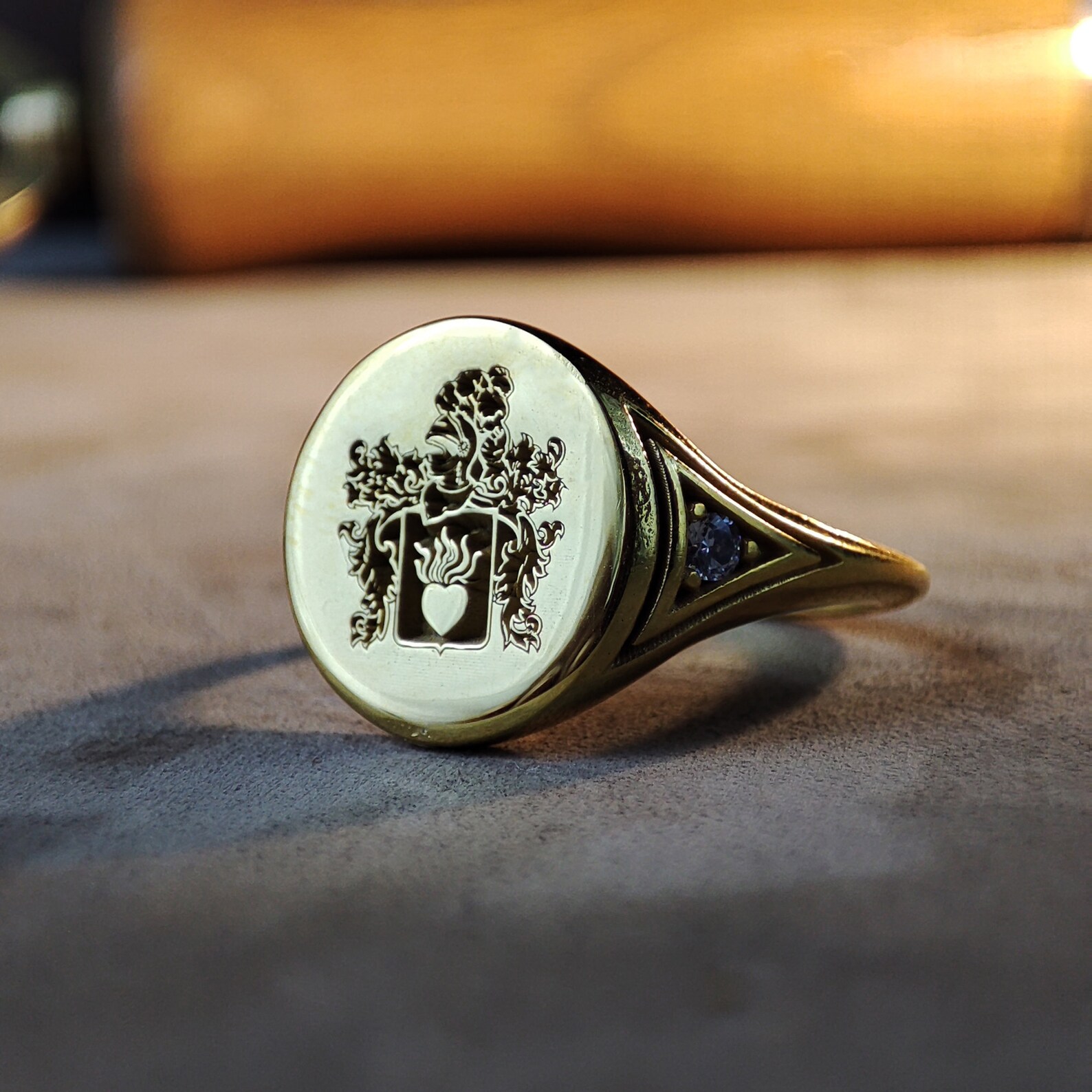Women Signet Ring Family Crest Ring Signet Gold Ring - Etsy