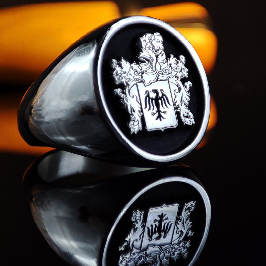 Family Crest Ring Custom Signet Ring Gold Signet Ring - Etsy