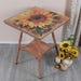 Sunflower Accent Table: Square Fall Decor, Gold Gilding - Etsy