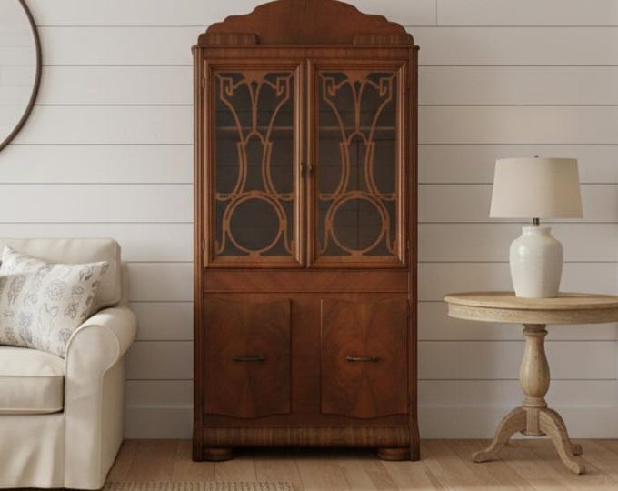 PENDING Art Deco Style Display/dish/china Cabinet- - Etsy